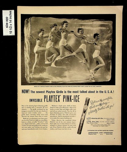 1950 Playtex Pink Ice Girdle Women Underwear Vintage Print Ad 9970 | eBay