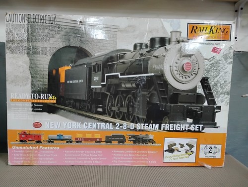 ~ MHT Rail King New York Central 2-8-0 Steam Freight Electric Train Set ...