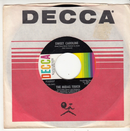 THE MIDAS TOUCH - SWEET CAROLINE (NEIL DIAMOND)- ORIGINAL DECCA 45 ...