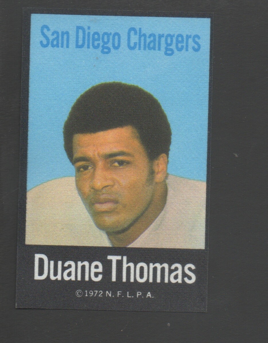 1972 NFLPA Football Fabric Card #33 Duane Thomas-San Diego Chargers ...