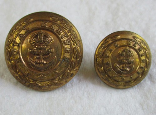 2x WW2 Era UK:"ROYAL MARINES BRASS BUTTONS" (23mm-17mm, Gaunt) | eBay