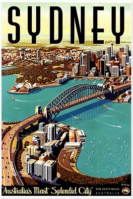Sydney - Australia- Vintage Travel Poster, Retro Posters #1 | eBay