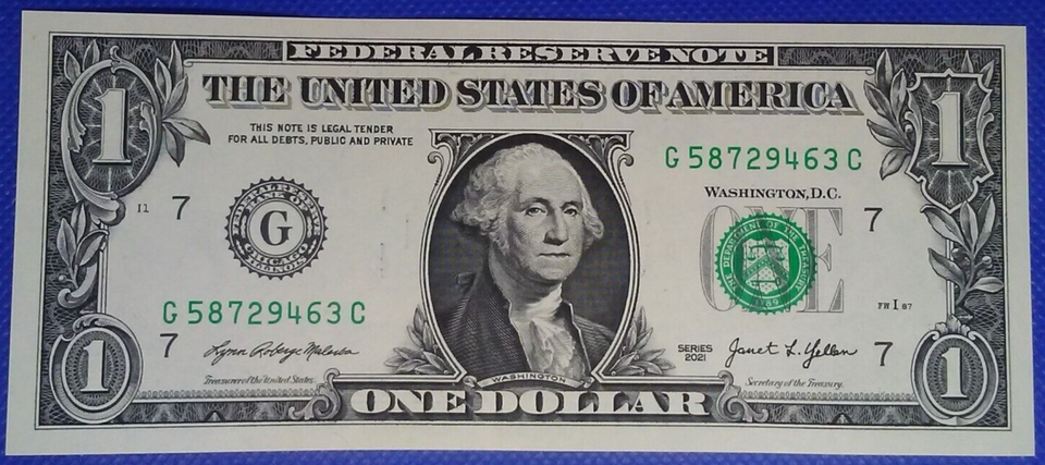 2021 Eight Digit Broken Ladder Fancy Serial Number One Dollar Bill | eBay