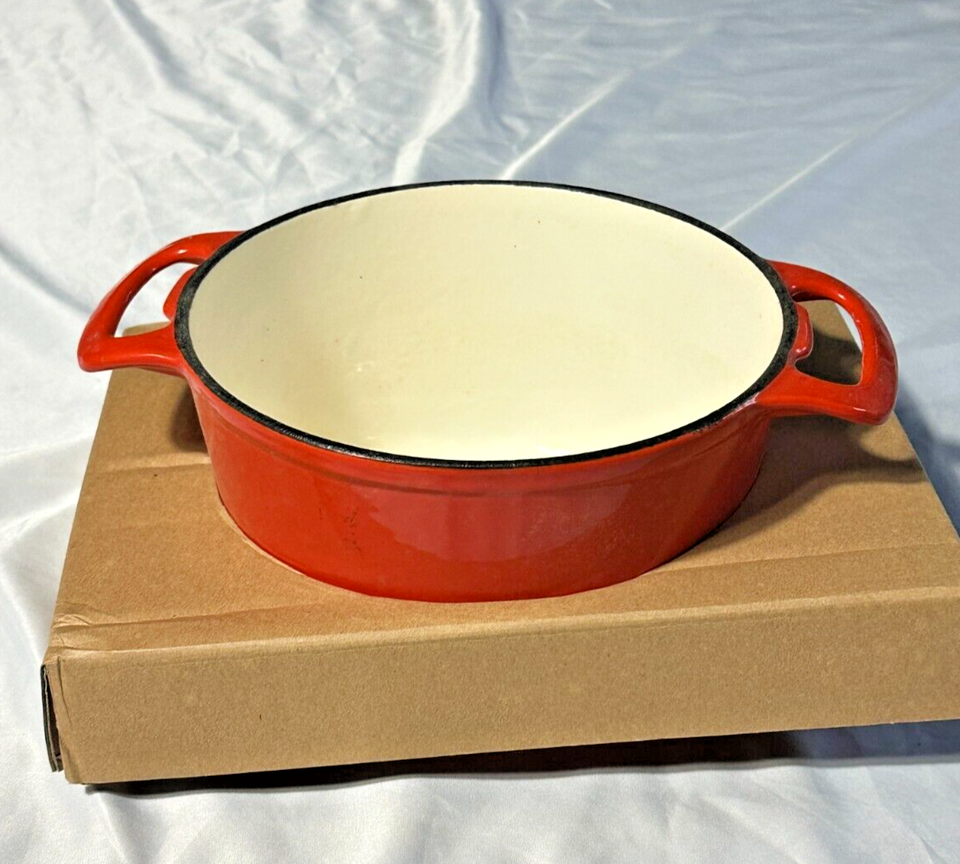 Cook's Tools 3.5 Quart Enamel Cast Iron Casserole Dutch Oven Orange New ...