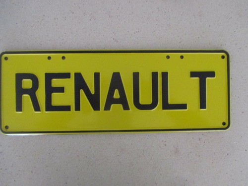 'RENAULT " black / yellow /embossed STANDARD SIZE show number plate ...