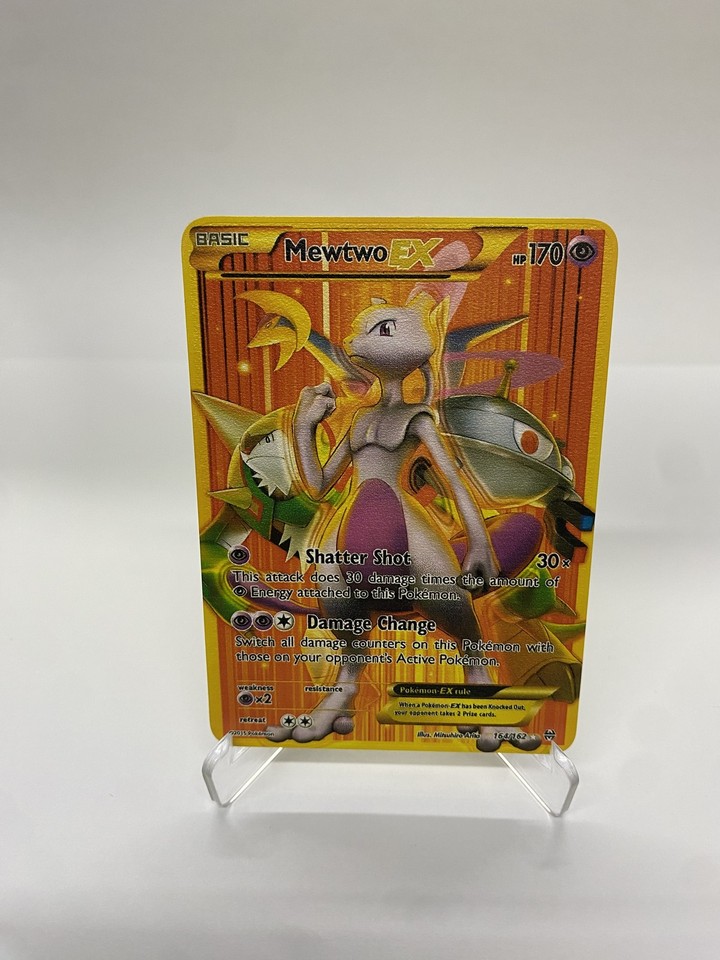 Mewtwo EX Gold Metal Pokémon Card-Collectible Gift Display！Christmas ...