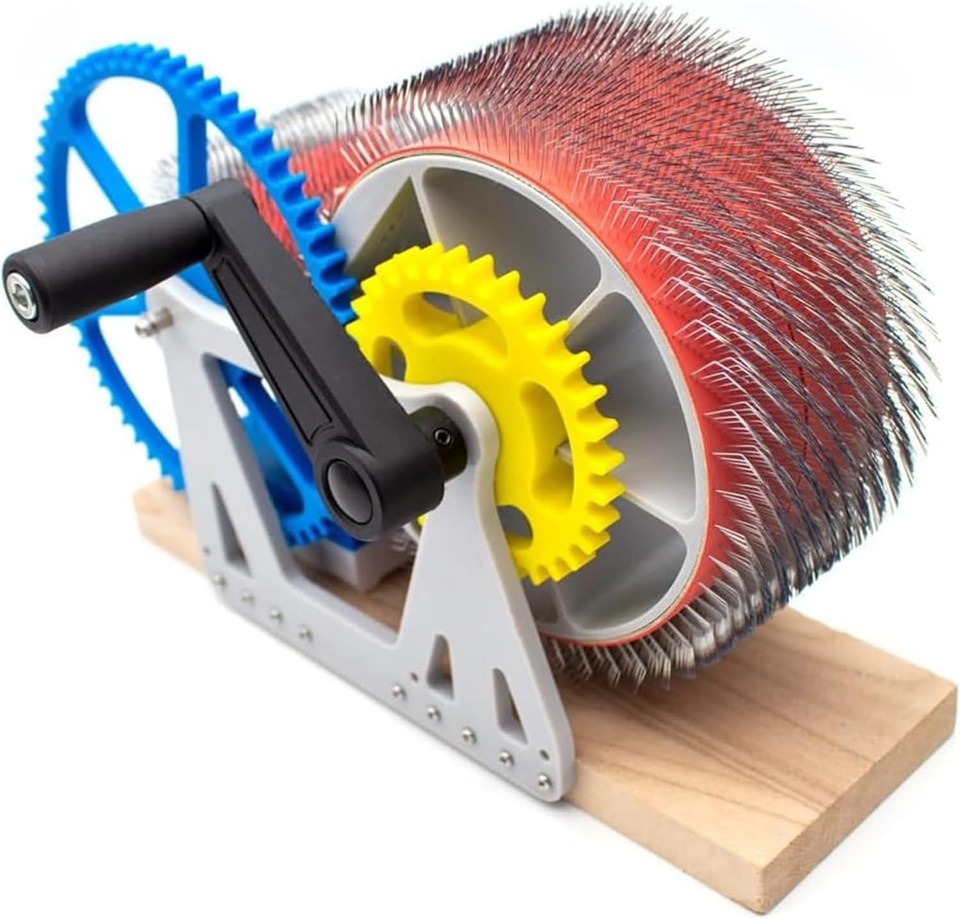Wooden Drum Carder for DIY Wool Fiber Combing Cardings Blending Board ...