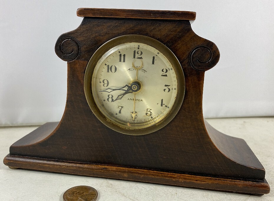Antique 1900's Wood Desk Alarm Clock Ansonia Alarm Repeating | eBay