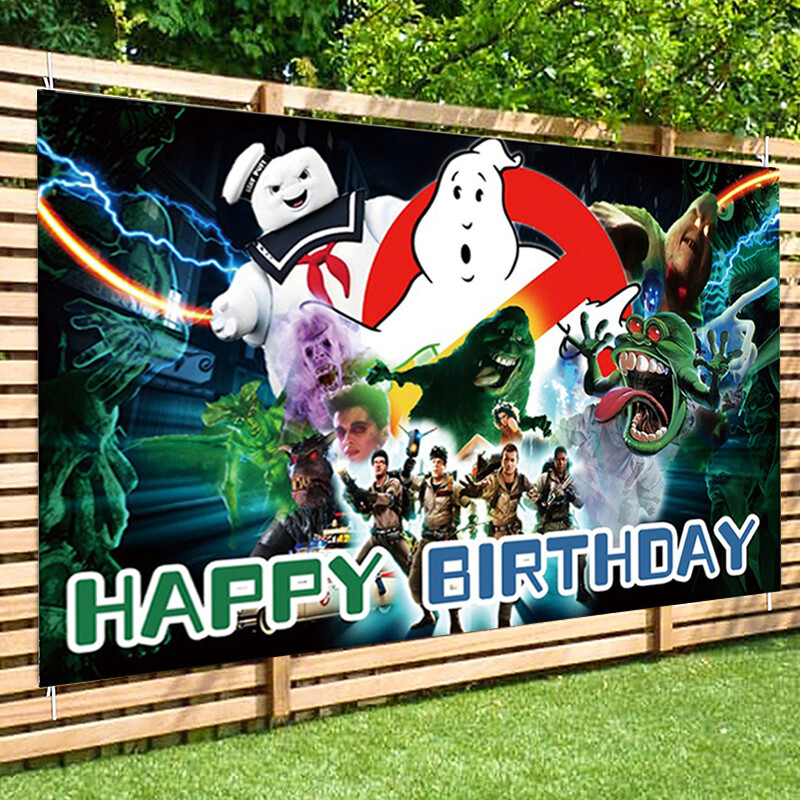 Ghostbusters Photo Backdrop Happy Birthday Party Banner Baby Shower ...