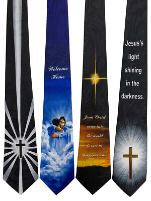 Pack of 4 Steven Harris Christian Jesus Necktie Religious Neck Tie ...