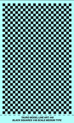 TAURO MODEL TM440 DECAL SCACCHI NERI TIPO MEDIO - mm 4,8 x 4,8 SCALA 1: ...
