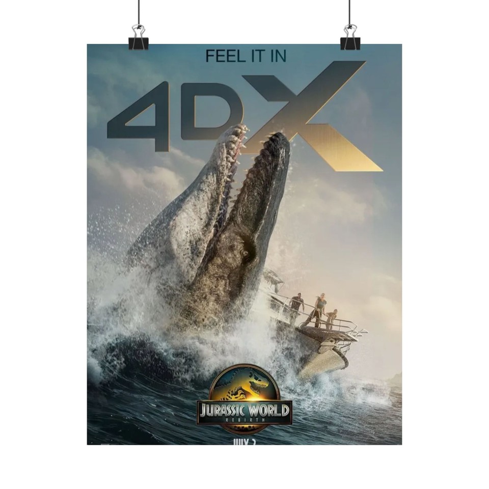 Jurassic World Rebirth 4DX Poster | Mosasaurus Movie Art Print | eBay