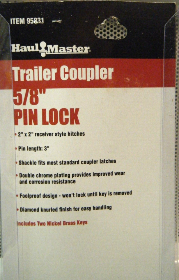 HAUL MASTER LOCKING HITCH PIN KEY LOCK PADLOCK Truck Trailer Tow ...