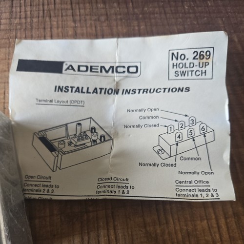 ADEMCO 269 STAINLESS STEEL HOLD-UP SWITCH Silent Security | eBay