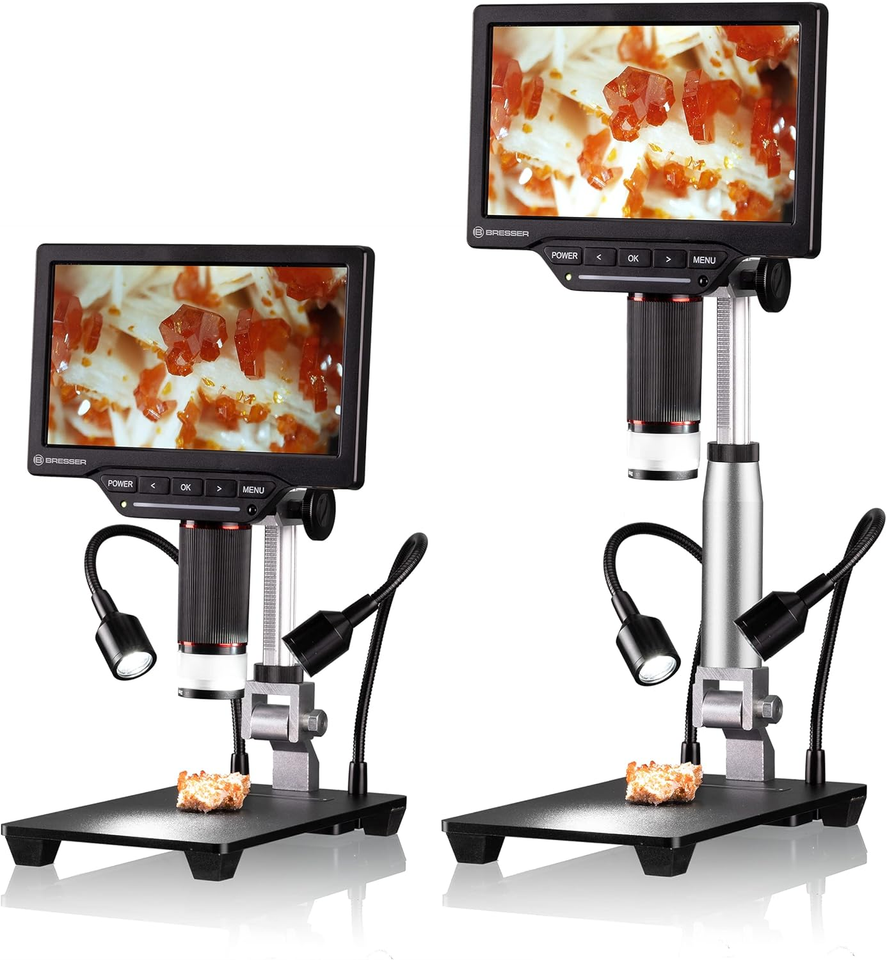 Microscopio Digitale 2L Con Luce Regolabile, Wi-Fi, Schermo LCD a ...