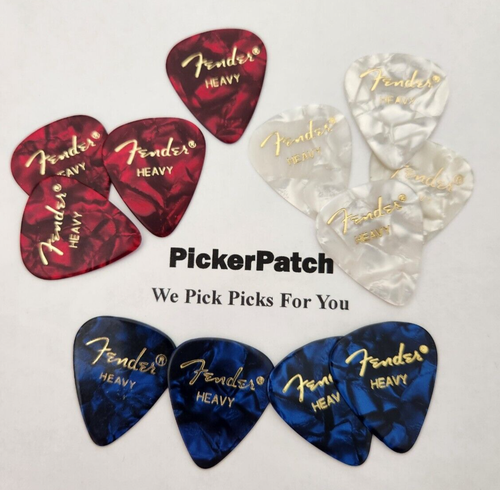FENDER HEAVY 351 Guitar Picks Red Moto - White Moto - Blue Moto - 12 ...