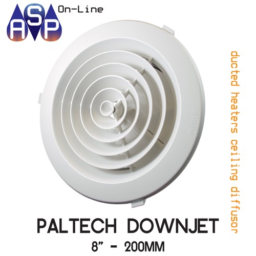 PALTECH DOWNJET 8"/200mm DUCTED HEATER CEILING DIFFUSER - PART# DJ8 ...