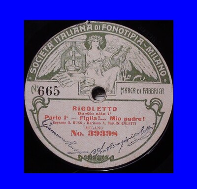 G Russ Fonotipia 39398 Magini Coletti Rigoletto Duetto Figlia Mio Padre ...