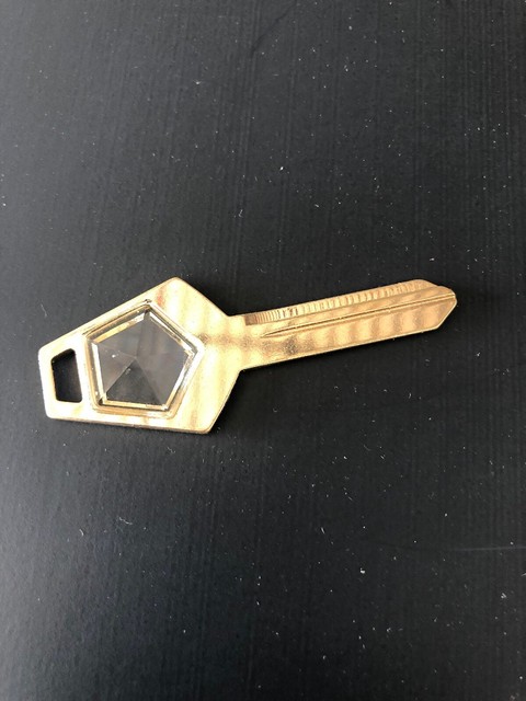 Mopar Chrysler Crystal Key Blank Double sided Two Sided Gold Tone Uncut ...