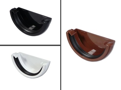 Gutter External Stop End Cap Round Floplast Brand Fits 112mm Half Round ...