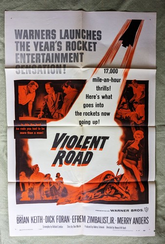 Violent Road vintage original Half Sheet Poster 1958 Folded film noir trucker | eBay