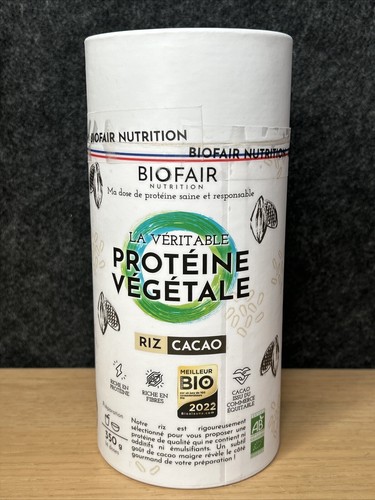 BIOFAIR Nutrition - Protéine Végétale Riz Cacao, Bio Vegan, 350g, DDM ...