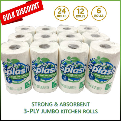 Strong Jumbo Kitchen Roll Splash Soft on Nature 3PLY Eco Friendly Towel ...