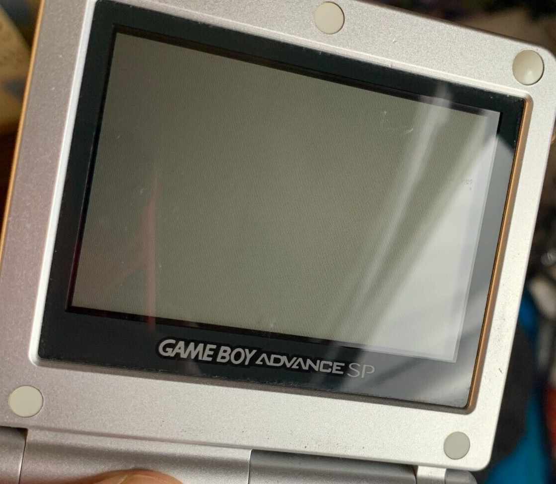 NINTENDO GAME BOY ADVANCE SP CONSOLE PLATINUM SILVER GAMEBOY GBA FULLY ...