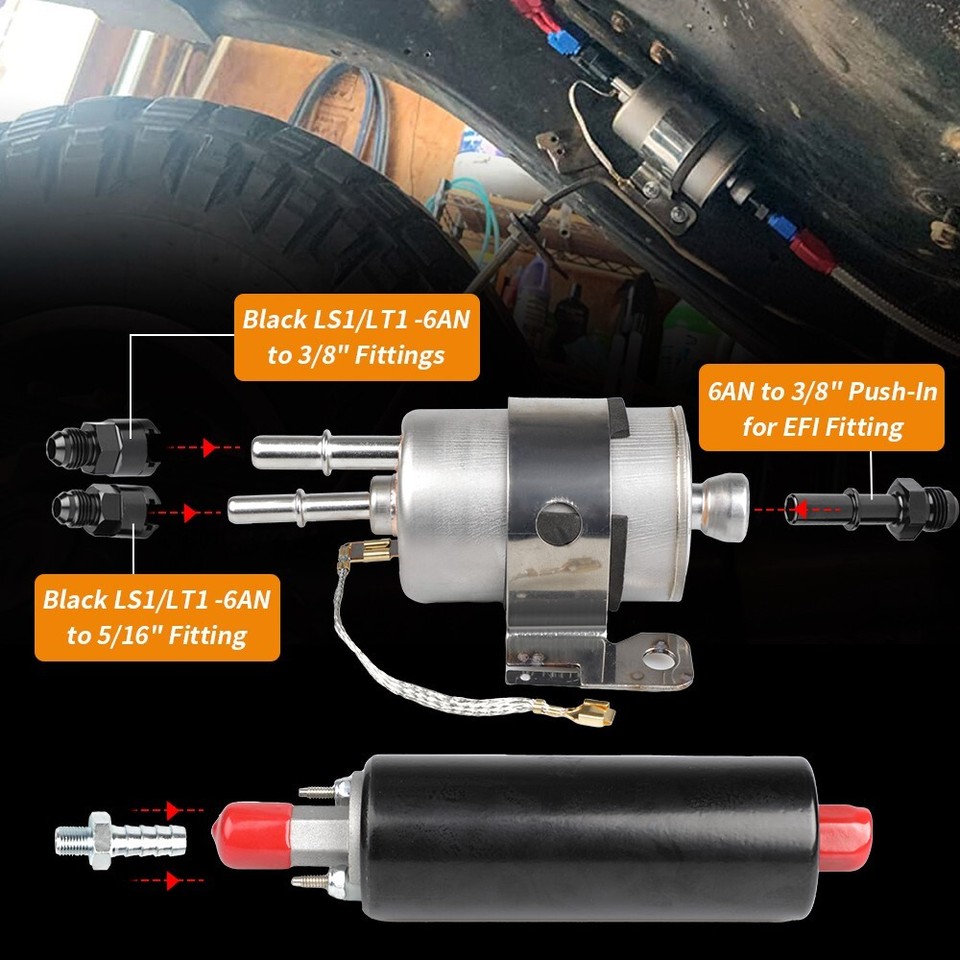 Walbro Motorcycle Fuel Pumps Inline External 255LPH High Pressure Fuel ...