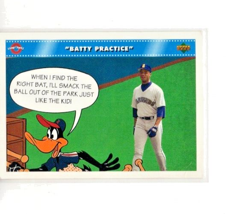 1992 Upper Deck Comic Ball 3 #49 Batty Practice Ken Griffey Jr ...