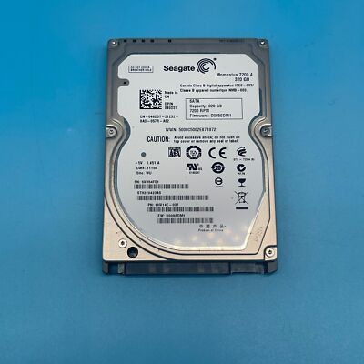 Seagate 320GB SATA 2.5 Hard Drive ST9320423AS P/N 9HV14E-038 FW ...