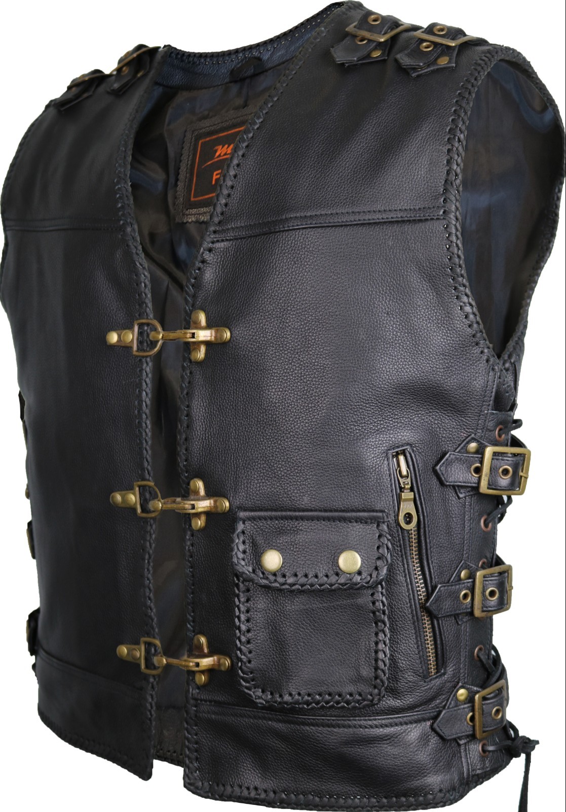 Lederkutte Kutte Weste Lederweste Bikerweste Clubweste Motorrad Weste ...