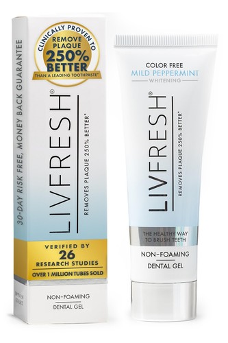 LIVFRESH Toothpaste Gel Clinically Proven to Remove Plaque 250% Better ...
