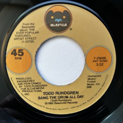TODD RUNDGREN - Bang the Drum All Day 1982 Bearsville 45 rpm 7-29686 | eBay