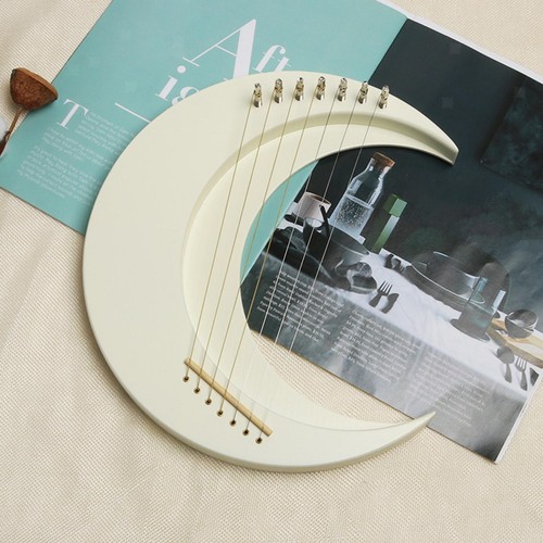 DIY Wood String Instrument Professional Portable Moon Design Lyre Harp ...