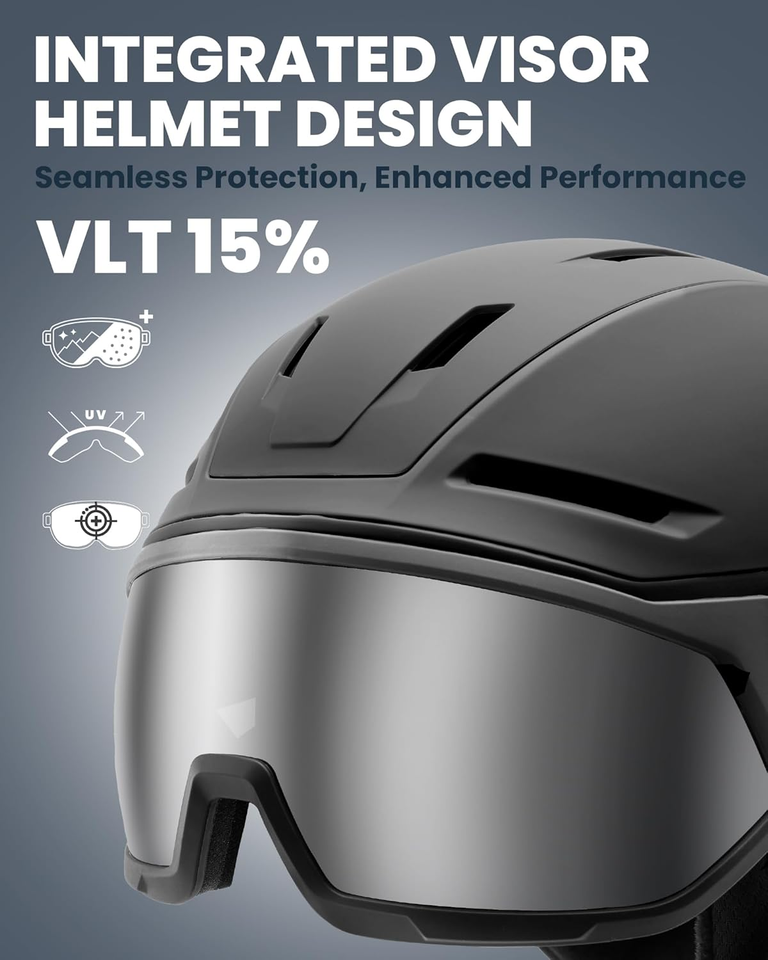 Snowboarding Helmet with Ski Goggles, Ski Helmet and 2-In-1 Visor ...