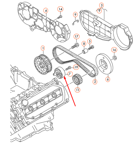 New AUDI A6 C6 Belt Tensioner Pulley 059109243P 3.0 Diesel | eBay