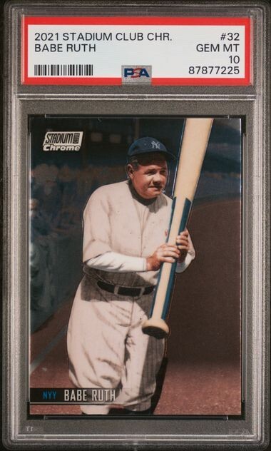 Babe Ruth 2021 Topps Stadium Club Chrome Baseball Card #32 Graded PSA ...