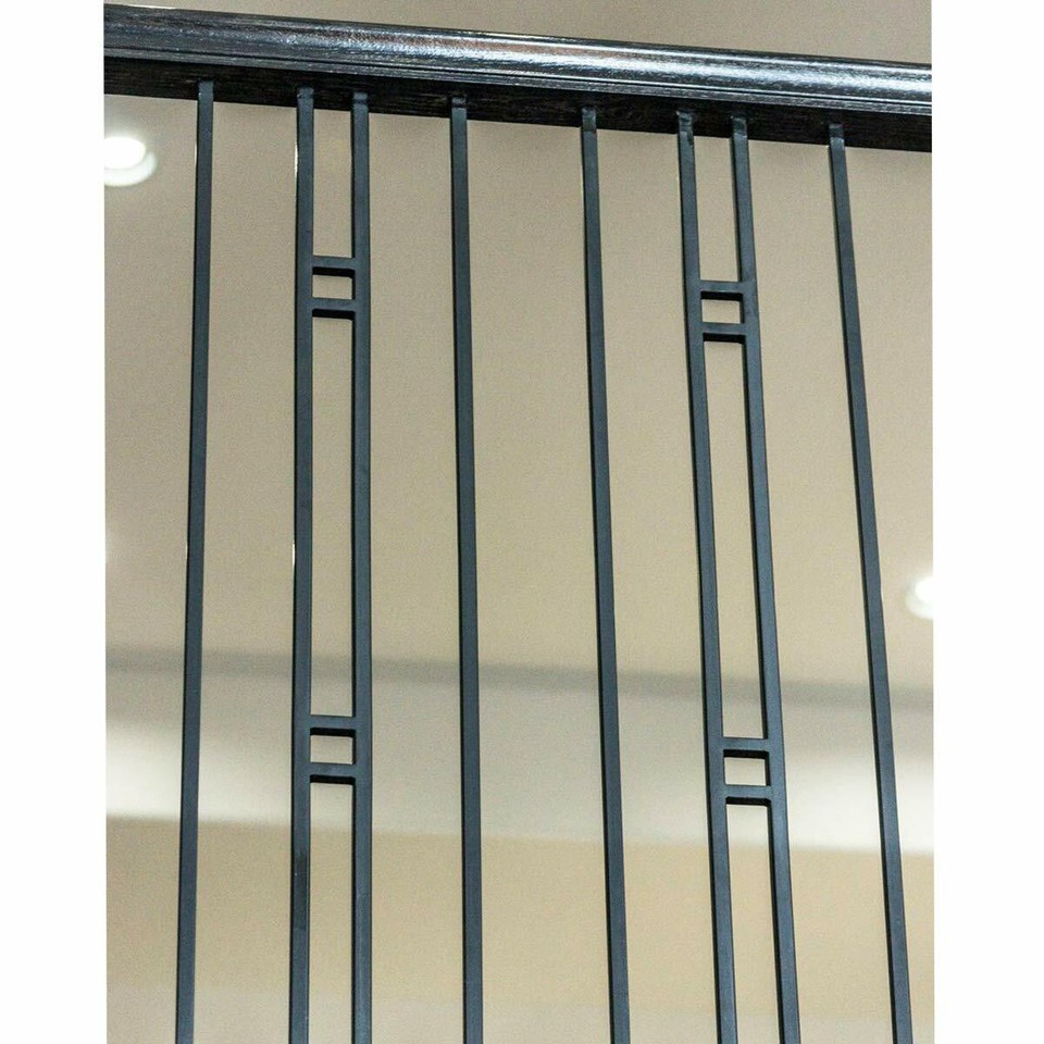 Contemporary Double Panel (10-PACK) Hollow Iron Metal Spindles (Satin ...