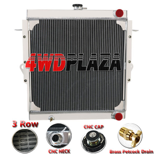 3Row Aluminum Radiator Fit 1985-92 Toyota Landcruiser 75 Series 2H ...