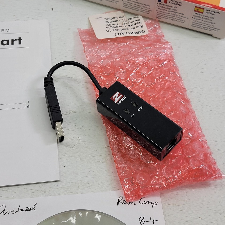 ZOOM Model 3095 56K V.92/V.90 USB Modem Mini External - Windows, Mac ...