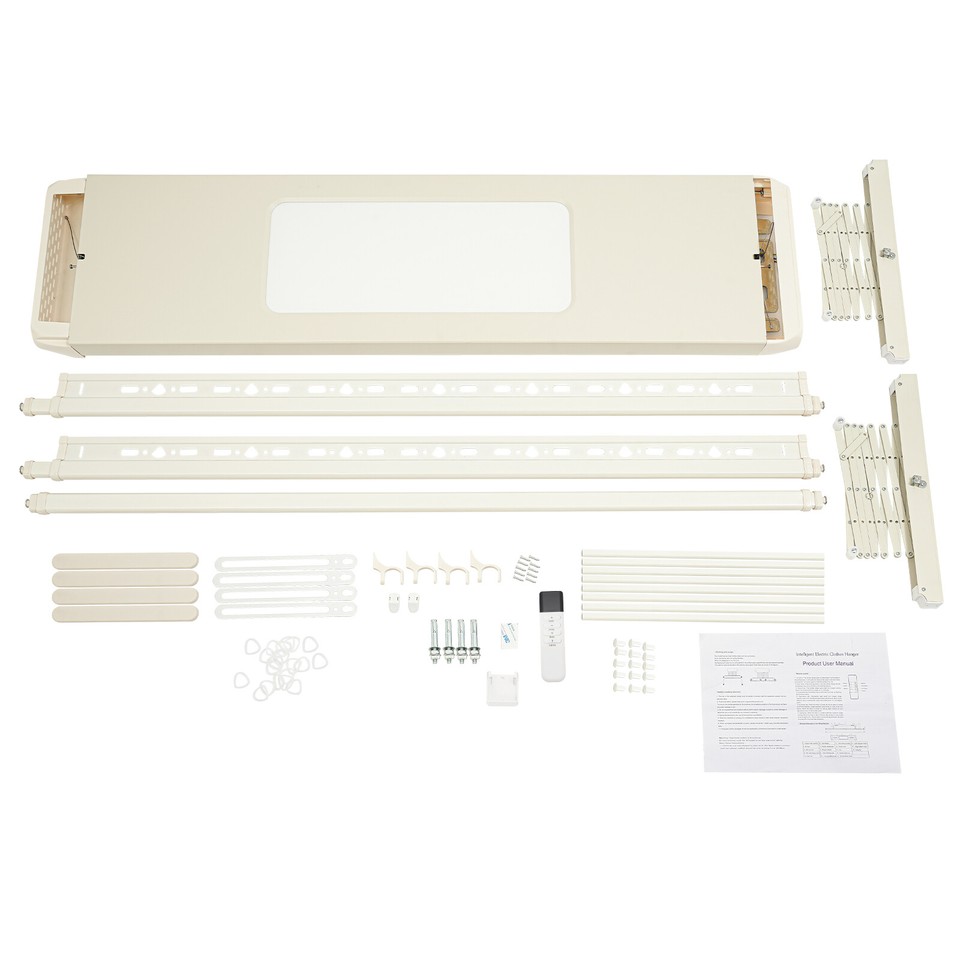 8 Rods Ceiling-mounted Clothesline, Resealable Vertical Drying Rack Led ...