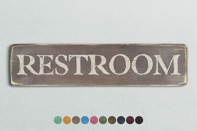 RESTROOM Vintage Style Wooden Sign. Shabby Chic Retro Home Gift | eBay