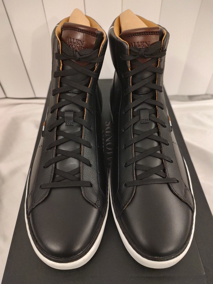 NEW Allen Edmonds "ALPHA" Lace-Up High-Top Casual Sneakers 11 D Black ...