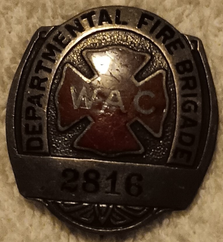 Solid Sterling Silver Badge #2816 Red Enamel Pin Departmental Fire ...