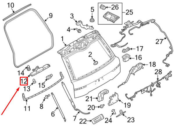 Land Rover Range Rover L405 Rear Liftgate Latch Handle LR048312 OEM for ...