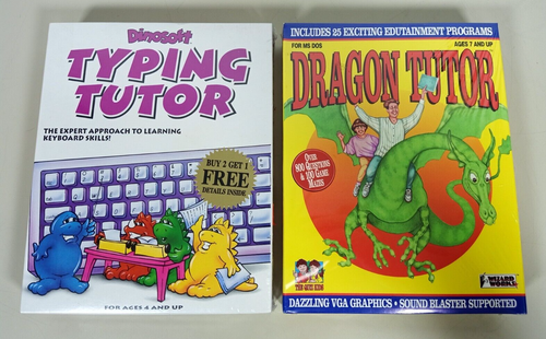 Lot of (2) Vintage IBM Tandy MS DOS Typing Tutor Software Dragon ...