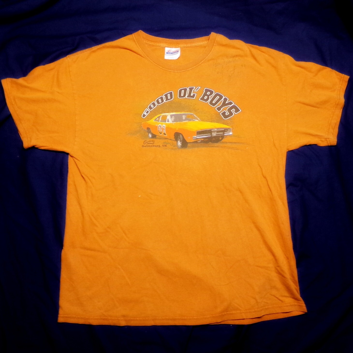 COOTER SIGNED Dukes of Hazzard T-Shirt Mens XL Orange General Lee Good ...