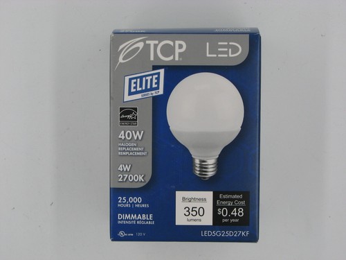 TCP LED Elite Series 4W 40W Replacement Light Bulb Dimmable ...