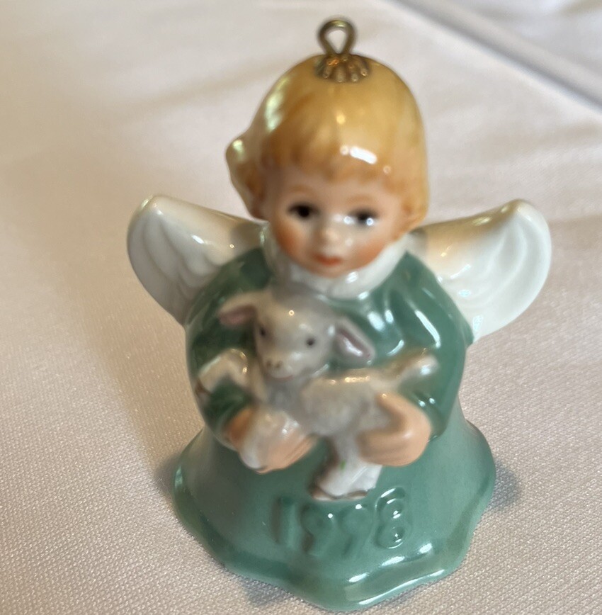 Vintage 1998 Hummel Goebel Angel Bell Christmas Ornament Green Germany ...